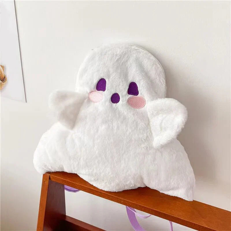 Spooky Ghost Backpack Plush Bag Halloween White | Kawaii Babe