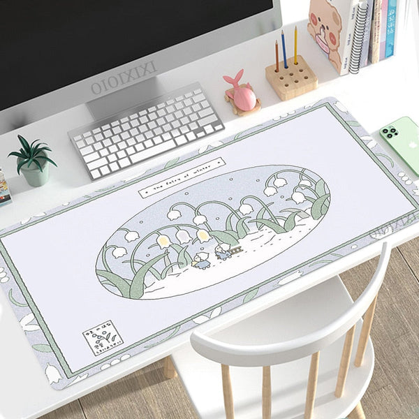 Spring Florals Flowers & Scenery Mouse Pad Desk Mat | Kawaii Babe