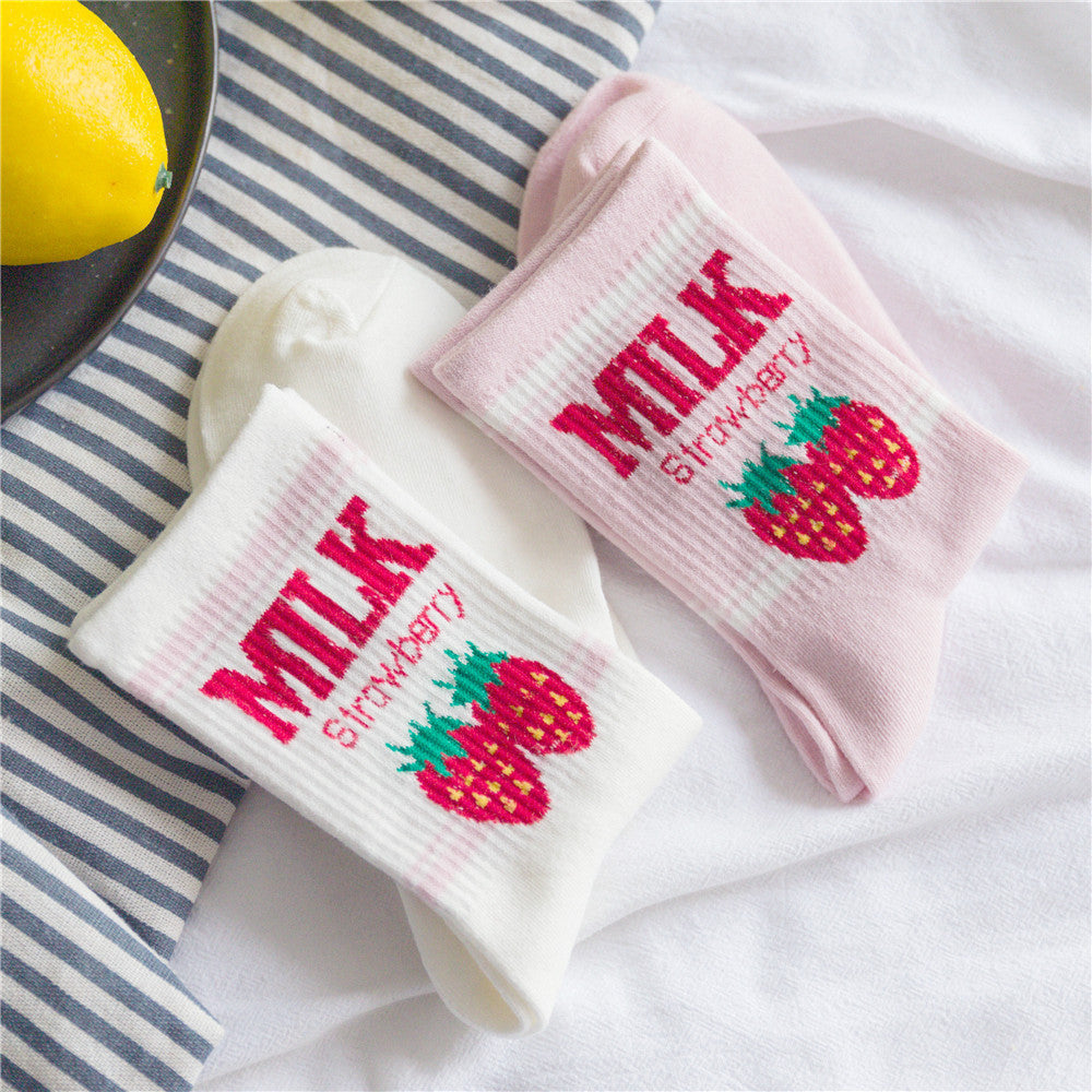 Harajuku Japan Strawberry Milk Ankle Socks Japanese | Kawaii Babe