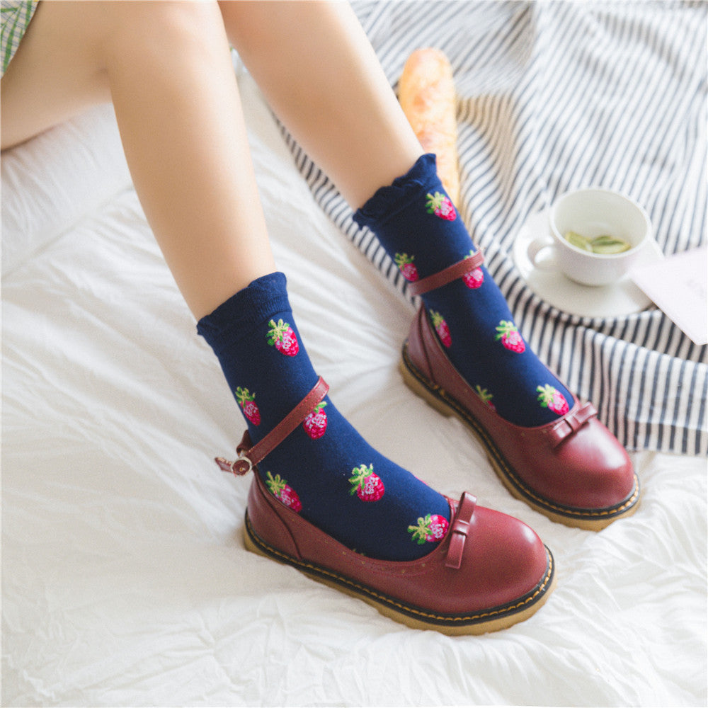 Harajuku Japan Strawberry Milk Ankle Socks Japanese | Kawaii Babe