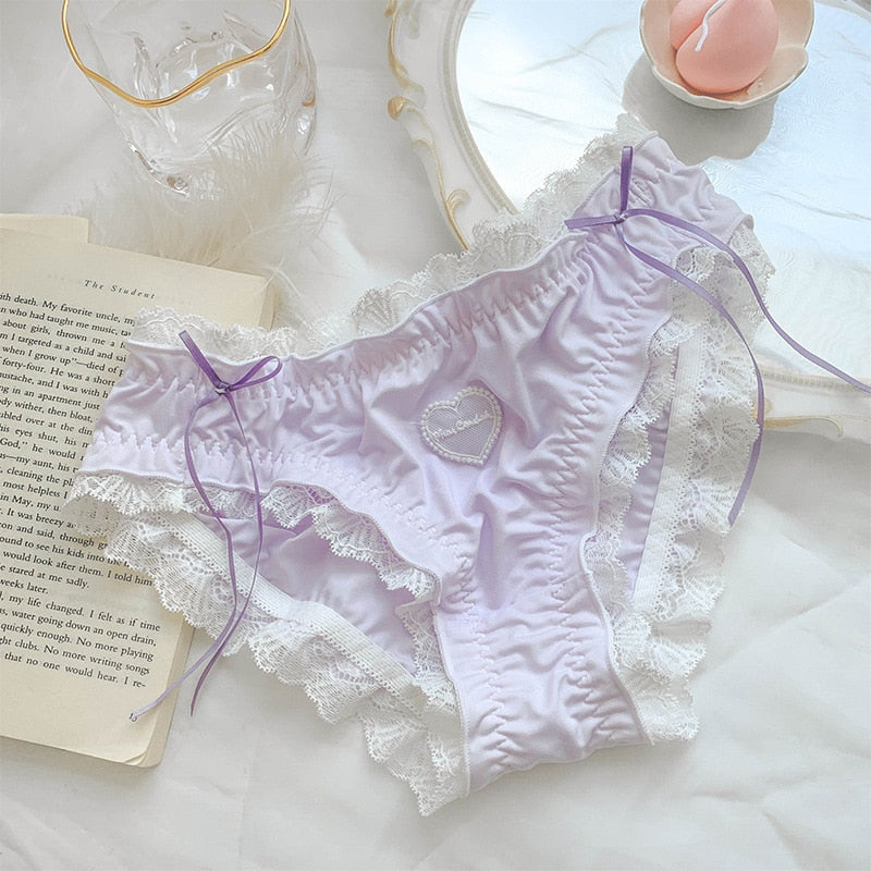 Sweet Heart Ruffle Lace Pastel Underwear | Kawaii Babe