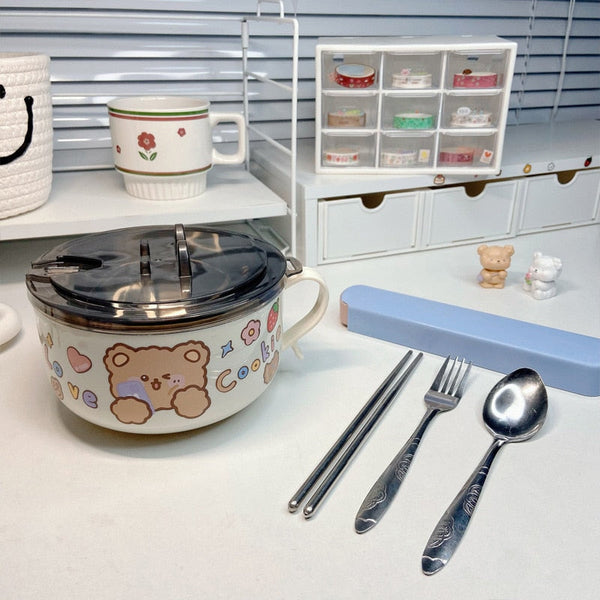 Adorable Kawaii Teddy Bear Ramen Cookware Bowl | Kawaii Babe