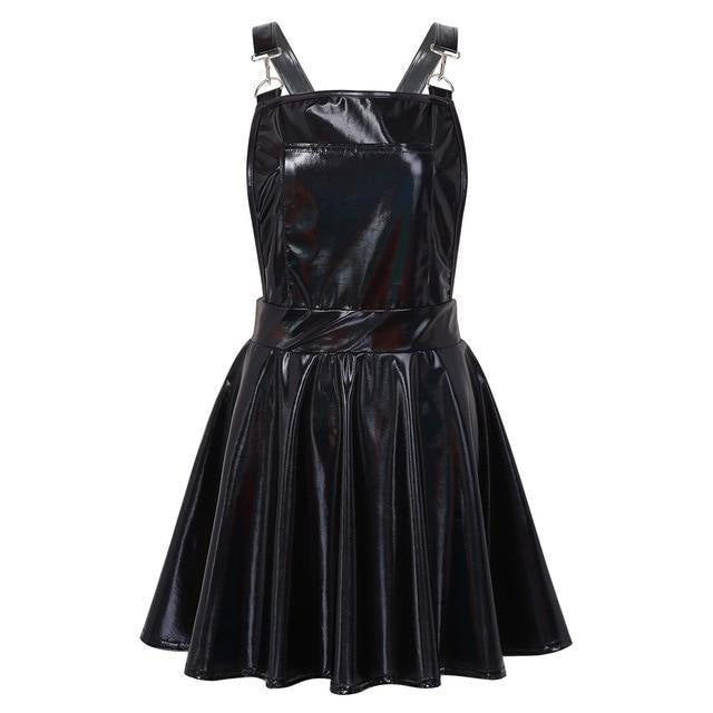 Vinyl Princess Overall Dress Suspenders Holographic | Kawaii Babe