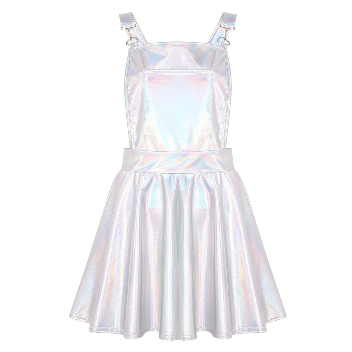 Vinyl Princess Overall Dress Suspenders Holographic | Kawaii Babe