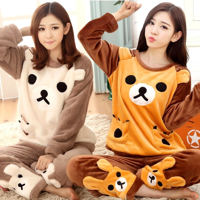 Fuzzy Bear Pajama Set Rilakkuma Jammies PJs Sleepwear | Kawaii Babe