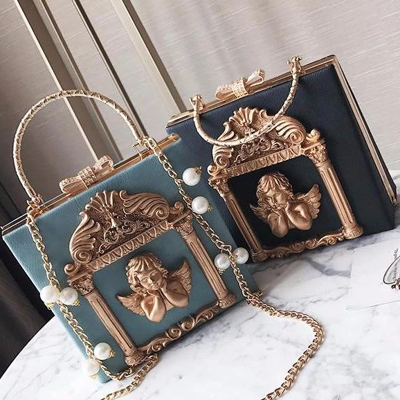 Luxury 3D Gold Angel Handbag Purse Victorian Vintage Chic Kawaii Babe