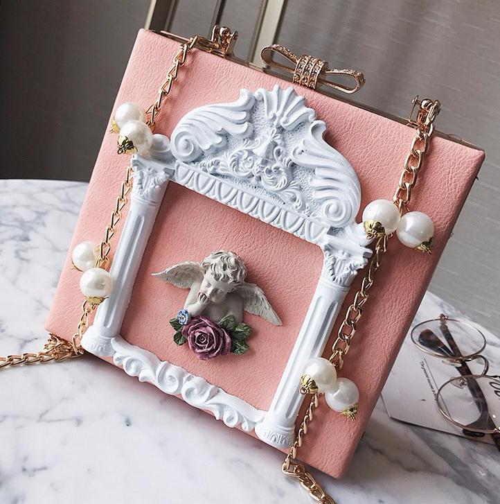 Luxury 3D Gold Angel Handbag Purse Victorian Vintage Chic Kawaii Babe