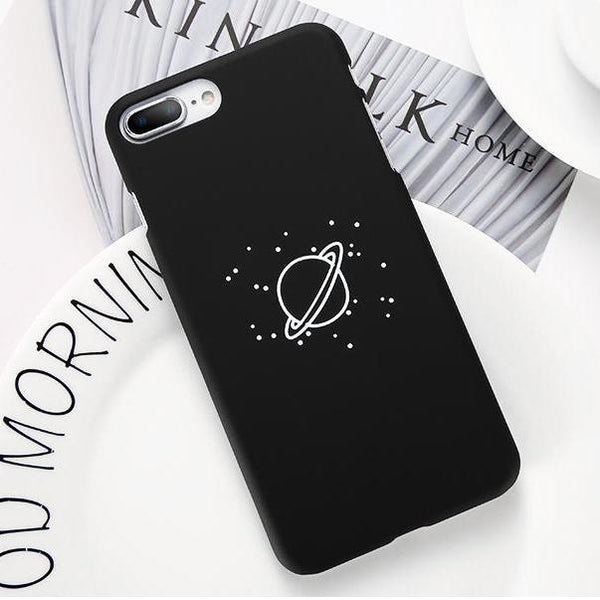 Black Space Planets Stars Goth iPhone Phone Case Cover | Kawaii Babe