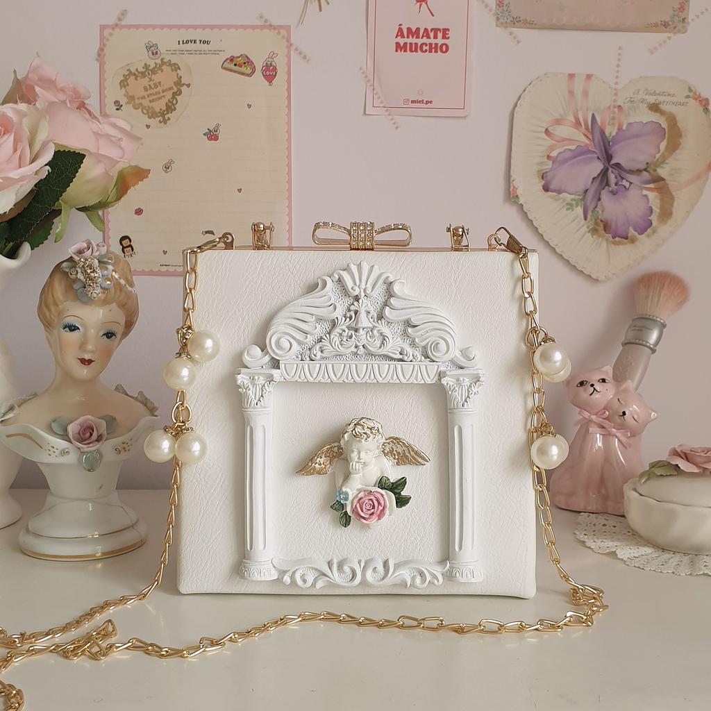 Luxury 3D Gold Angel Handbag Purse Victorian Vintage Chic Kawaii Babe