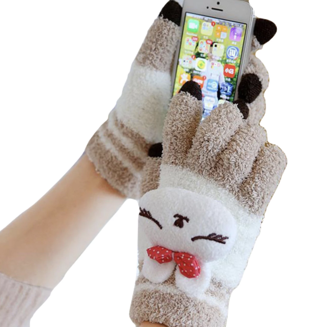 Kawaii Cozy Fuzzy Bunny Mittens For Winter Warm Cute by Kawaii Babe