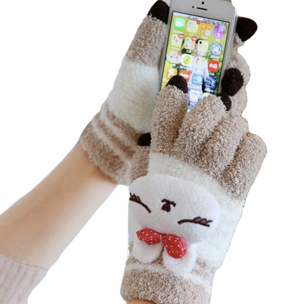 Kawaii Cozy Fuzzy Bunny Mittens For Winter Warm Cute by Kawaii Babe