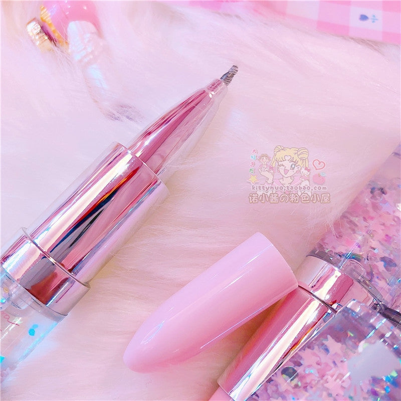 Aesthetic Lipstick Gel Stylus Pens Kawaii Cute Stationary Kawaii Babe