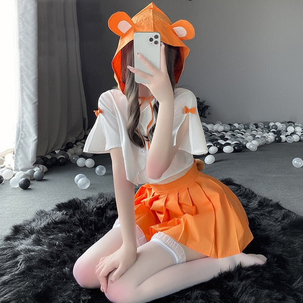 Baby Bear Student Cosplay Costume Outfit Hoodie Kawaii Babe