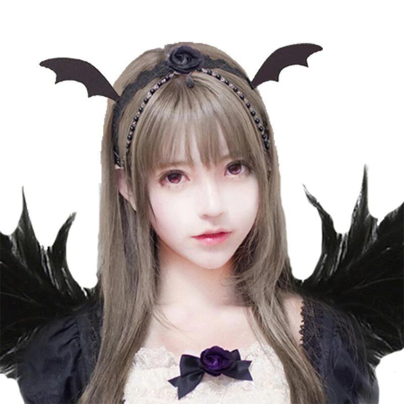 Bat Wing Headband & Clips Angel Devil Halloween Cute Kawaii Babe