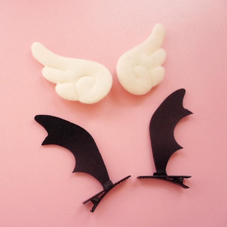 Bat Wing Headband & Clips Angel Devil Halloween Cute Kawaii Babe