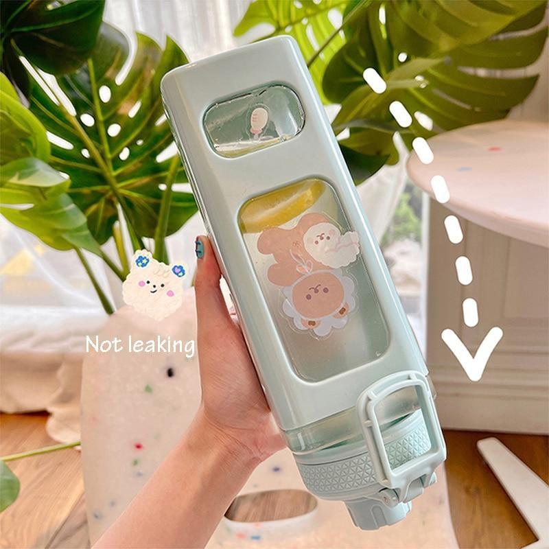 Pink Bunny & Bear Square Water Bottle CartonBox | Kawaii Babe