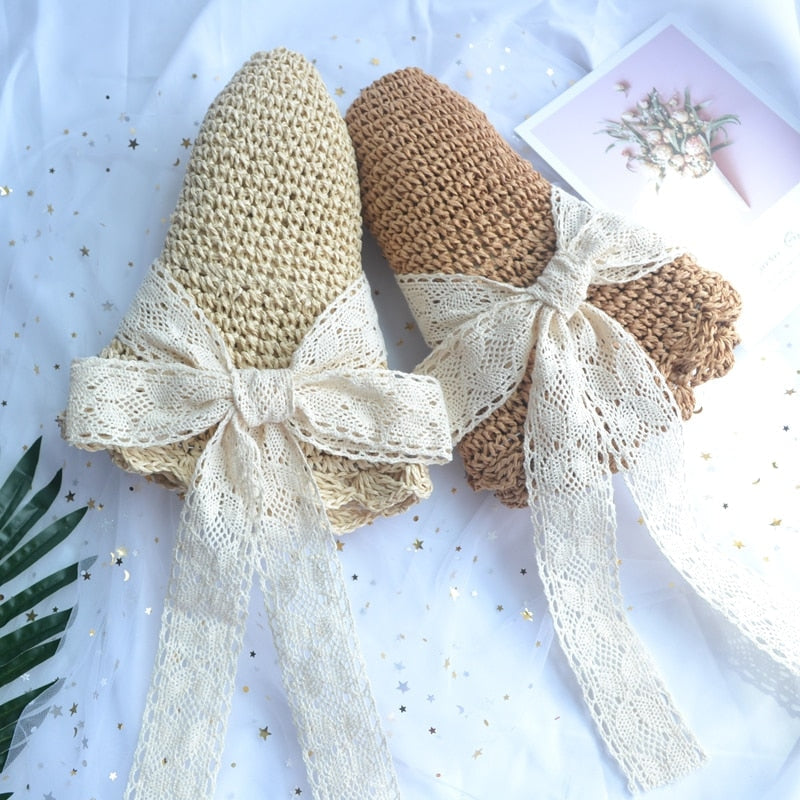 Country Maiden Sun Hat Wicker Rattan Girly Fairycore Headwear – Kawaii Babe