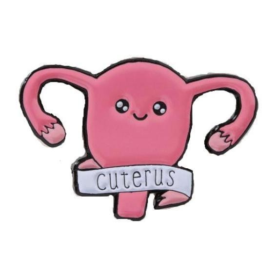 Cuterus Enamel Pin Lapel Brooch Feminist Uterus Feminism | Kawaii Babe