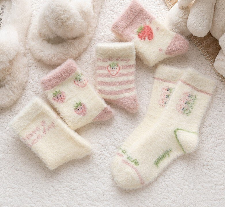 Fuzzy Berry Socks – Kawaii Babe