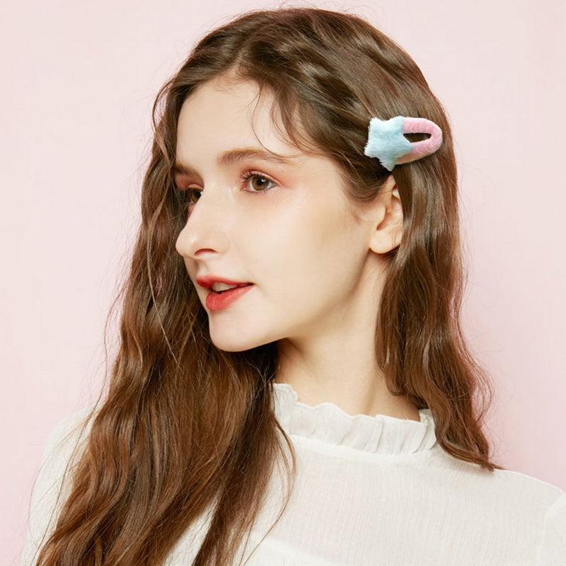 Fuzzy Star Hair Clips – Kawaii Babe
