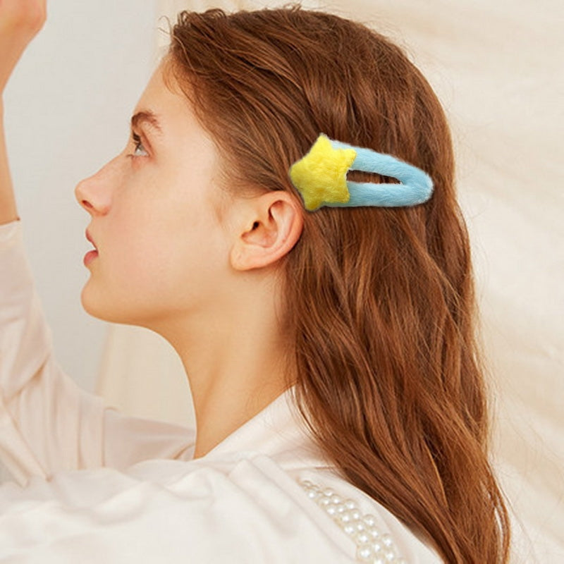 Fuzzy Star Hair Clips – Kawaii Babe