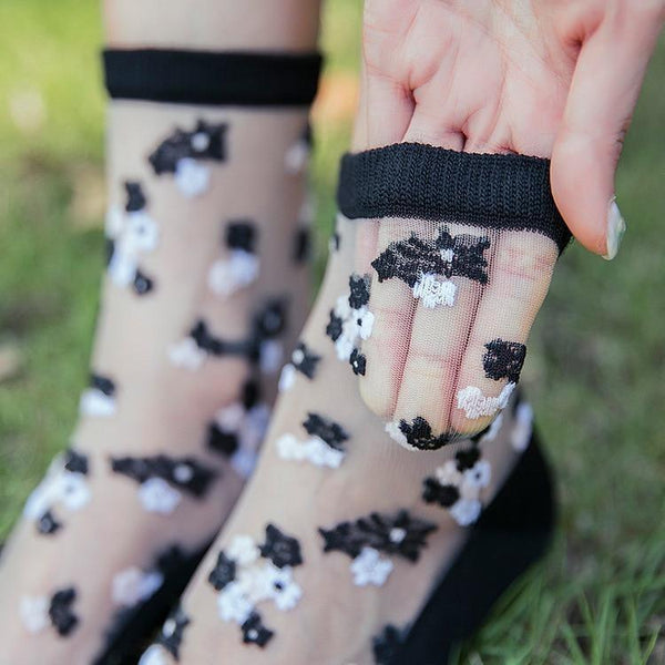 Invisible Floral Socks Transparent Clear Stockings | Kawaii Babe