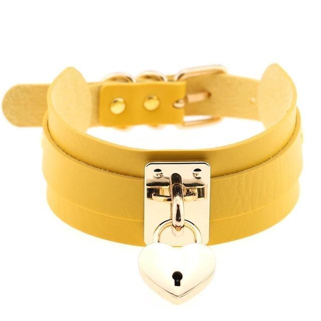 Gold Heart Locket Collar Vegan Choker Necklace – Kawaii Babe