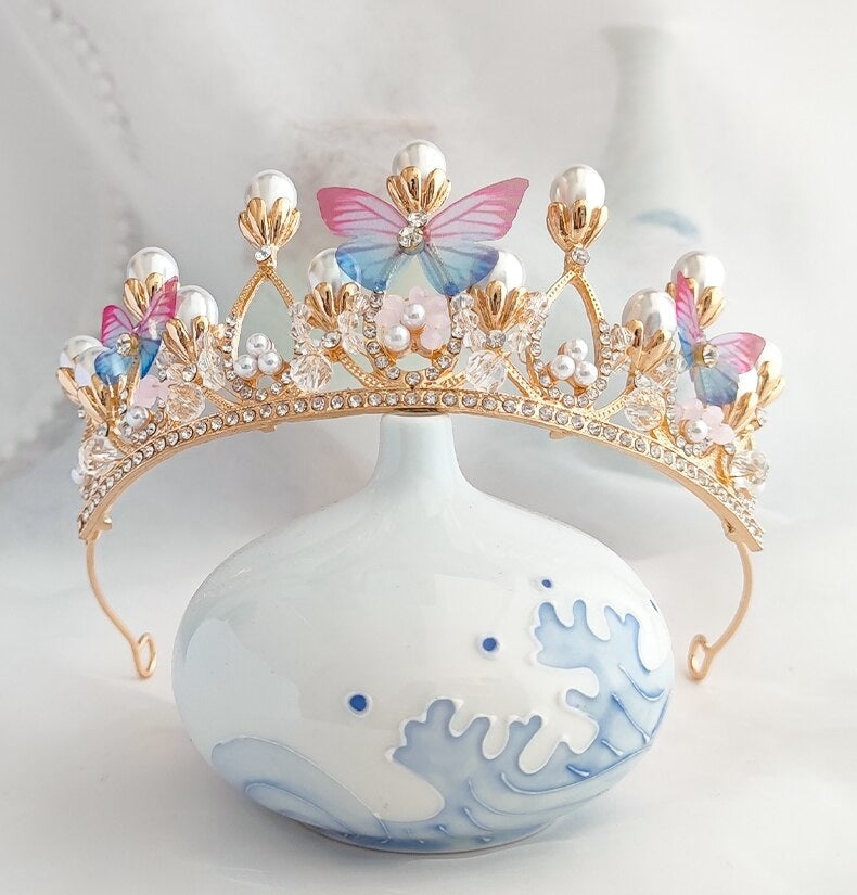 Luxury Princess Crowns Kawaii Cute Tiaras Butterfly Kawaii Babe