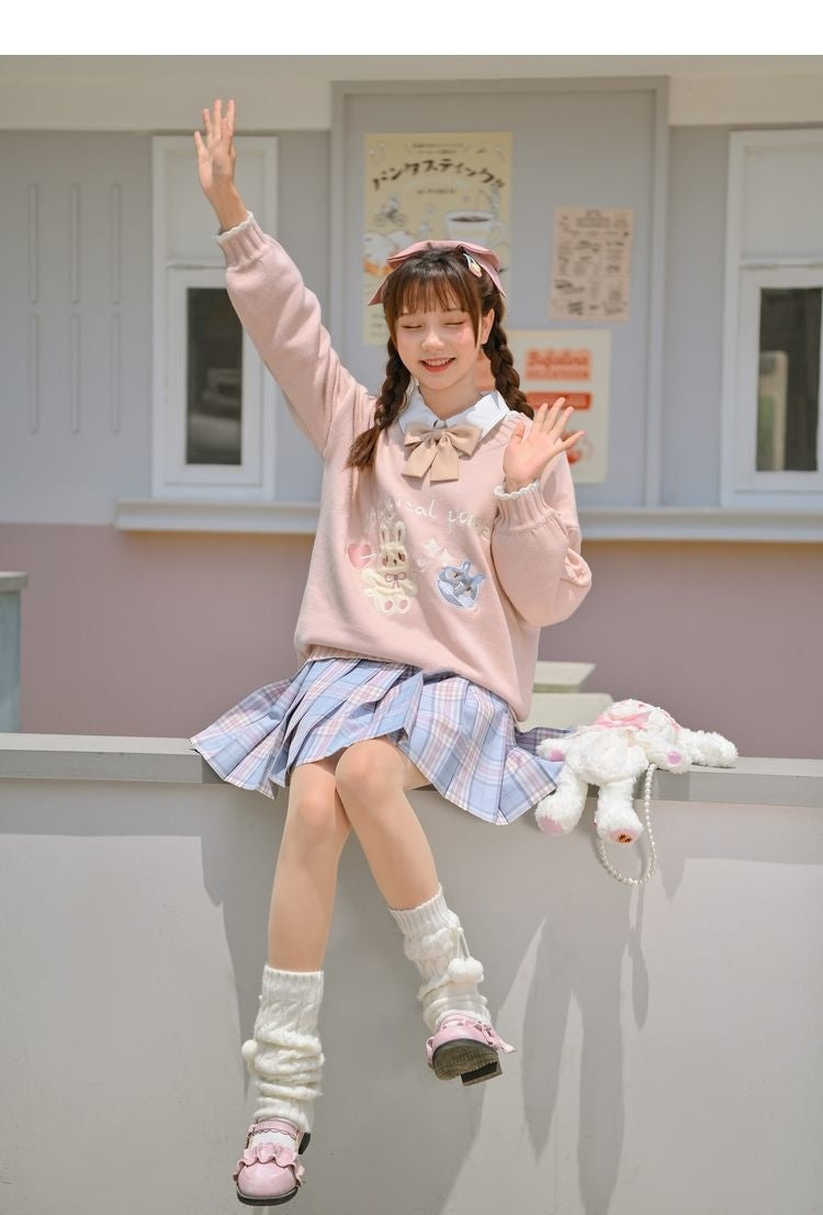Magical Power Bunny Crewneck Knit Sweater Fairy Kei Kawaii Babe