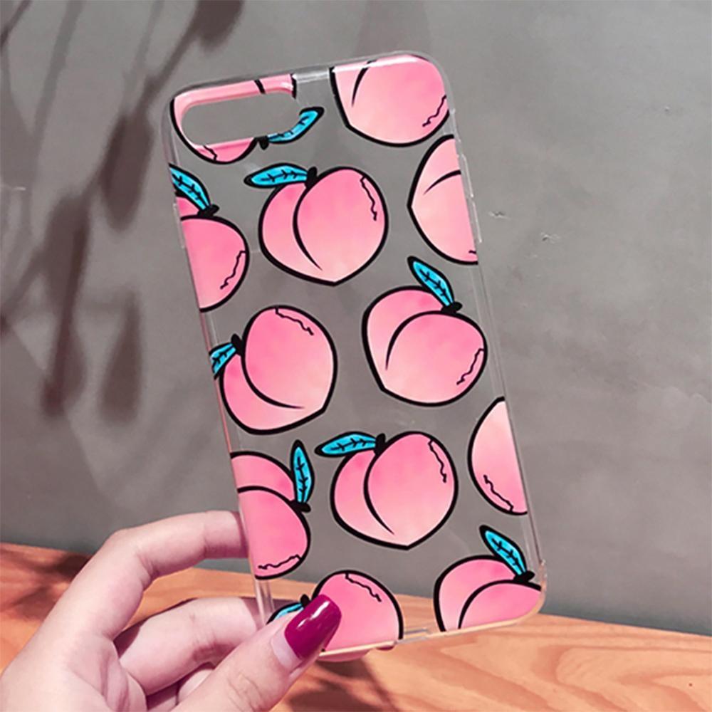 Transparent Peach iPhone Case Peachy Fruit Rubber – Kawaii Babe