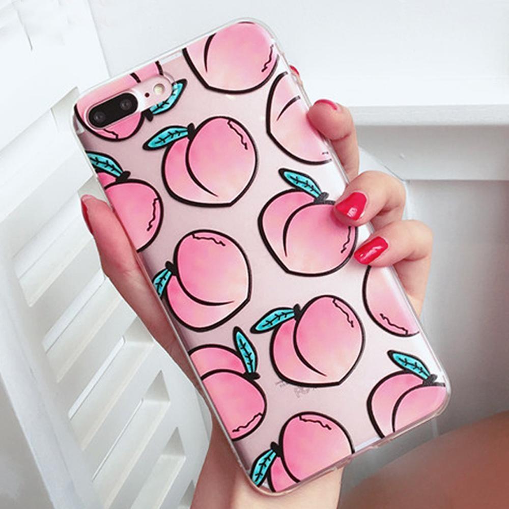 Transparent Peach iPhone Case Peachy Fruit Rubber – Kawaii Babe