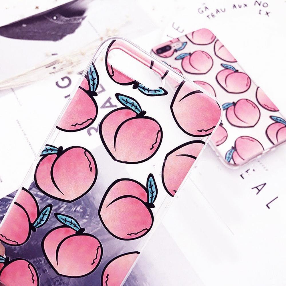 Transparent Peach iPhone Case Peachy Fruit Rubber – Kawaii Babe