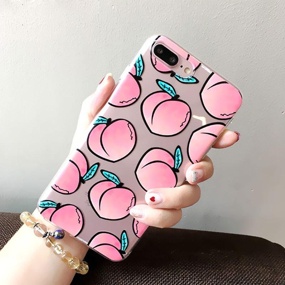 Transparent Peach iPhone Case Peachy Fruit Rubber – Kawaii Babe