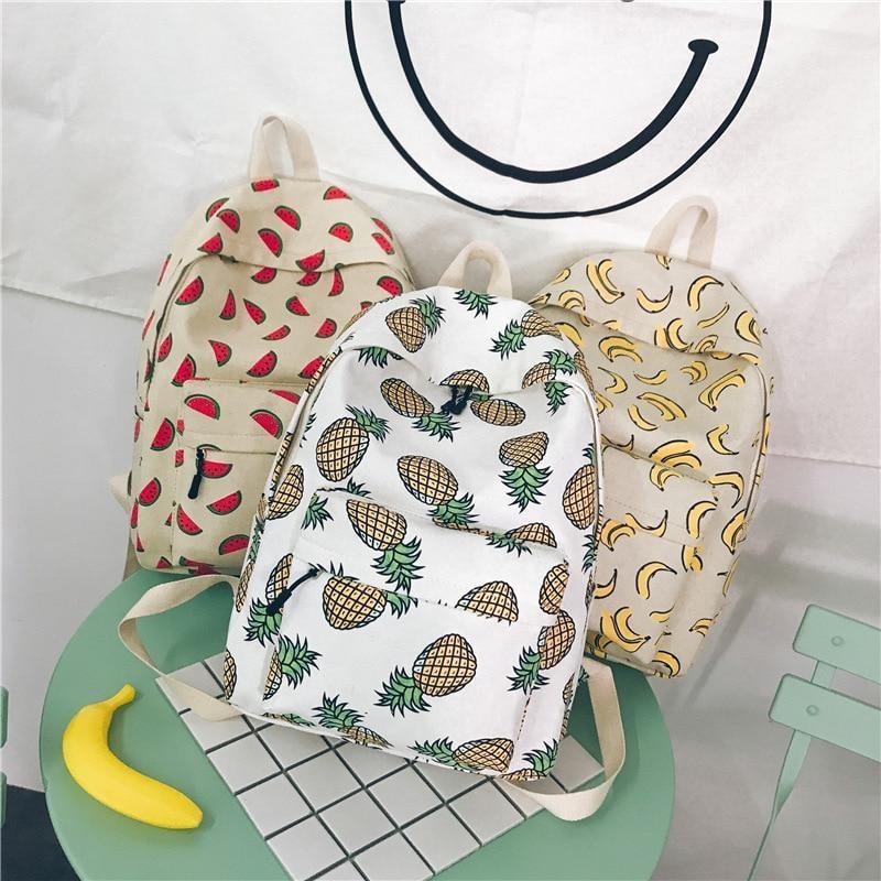 Pineapple Backpack Book Bag Knapsack Fruit Tropical | Kawaii Babe