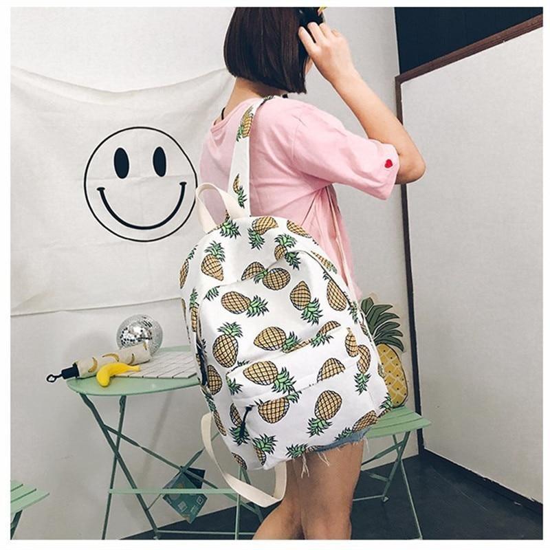 Pineapple Backpack Book Bag Knapsack Fruit Tropical | Kawaii Babe