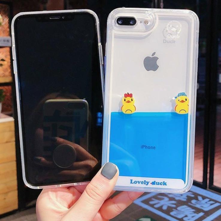 Swimming Rubber Duck Liquid Phone Case iPhone Cover | Kawaii Babe