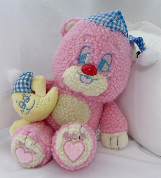 Pink Teddy Bear Plush Toy Sleep Bedtime Moon Cute | Kawaii Babe
