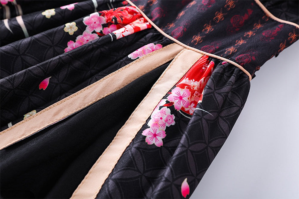 Sakura Flower Japanese Kimono Style Summer Dress | Kawaii Babe