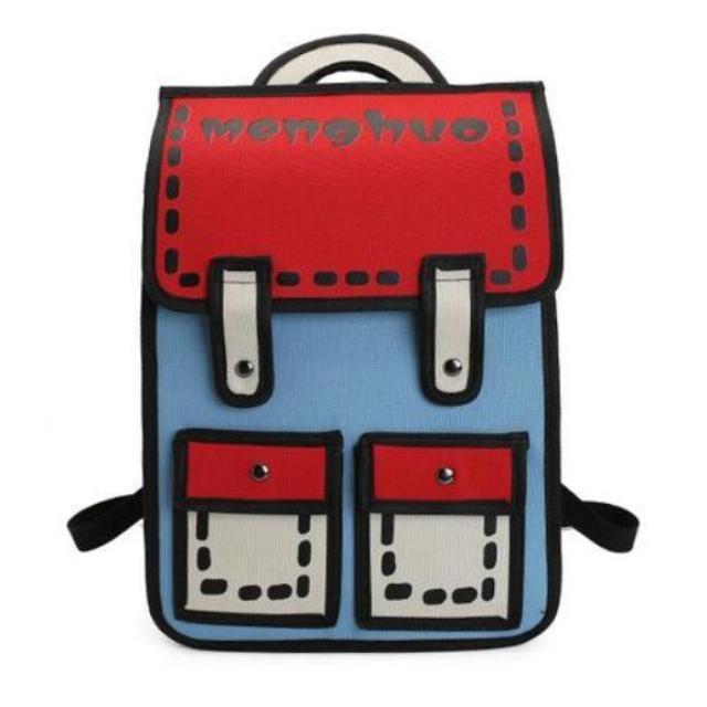 2D Cartoon Backpack School Bag Ruck Sack Mind Trick | Kawaii Babe