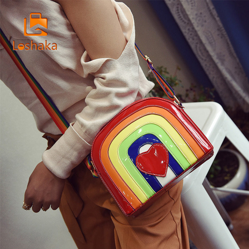 3D Rainbow Handbag Shoulder Bag Purse Gay Pride Heart | Kawaii Babe