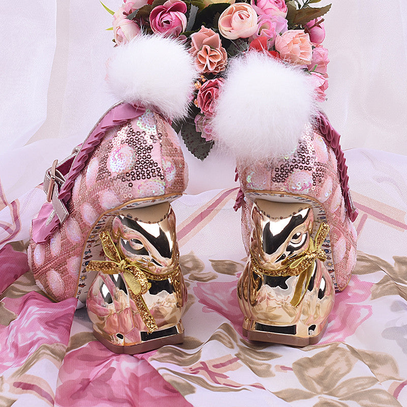 Luxury Golden Bunny Rabbit 3D Pumps High Heels Lolita | Kawaii Babe