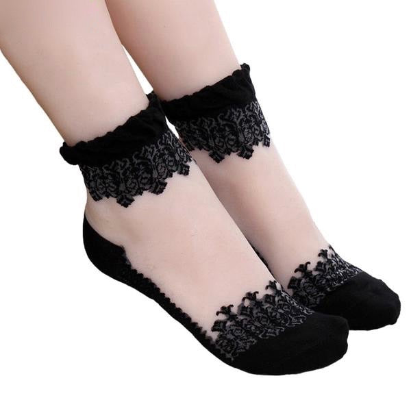 Invisible Lace Ankle Socks See-Through Lolita Dainty | Kawaii Babe
