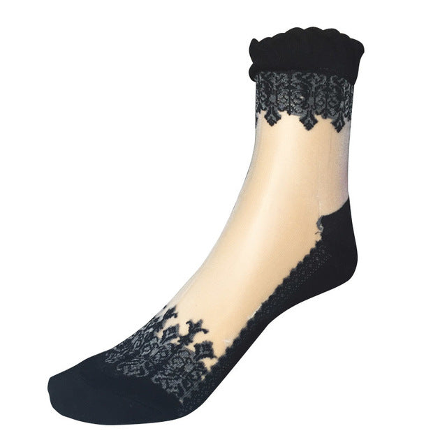 Invisible Lace Ankle Socks See-Through Lolita Dainty | Kawaii Babe