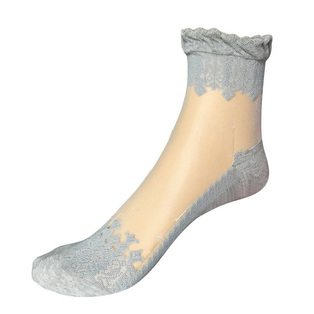 Invisible Lace Ankle Socks See-Through Lolita Dainty | Kawaii Babe