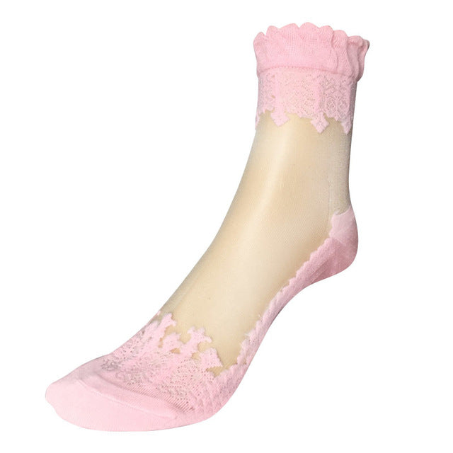 Invisible Lace Ankle Socks See-Through Lolita Dainty | Kawaii Babe