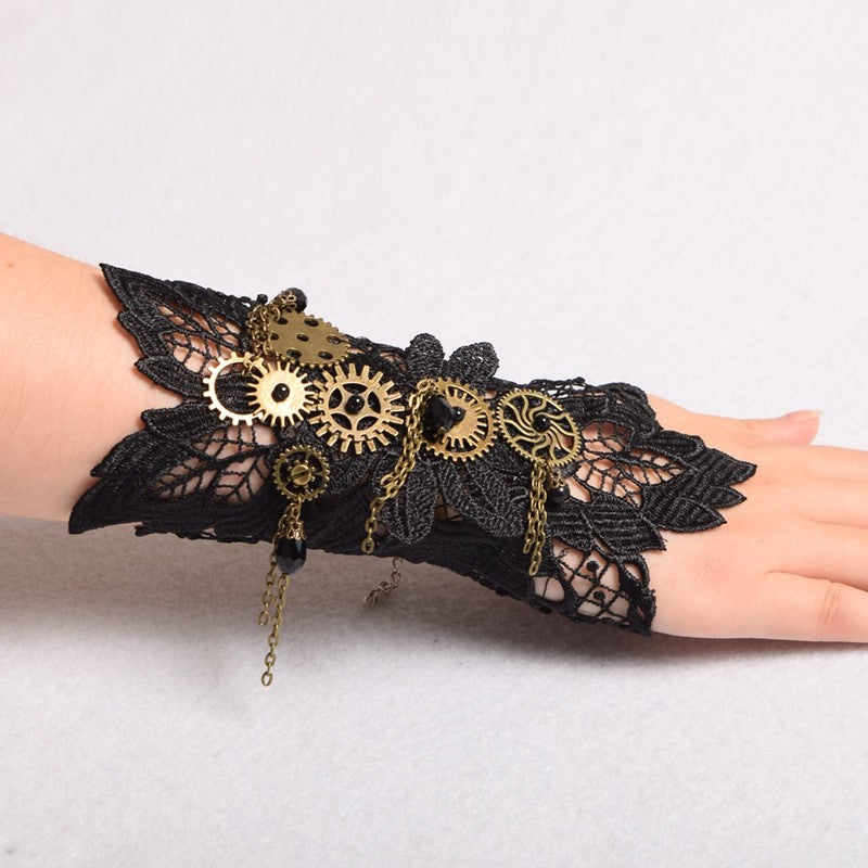 Steampunk Gauntlet Gear Cogs Cuff Band Bracelet Victorian Kawaii Babe