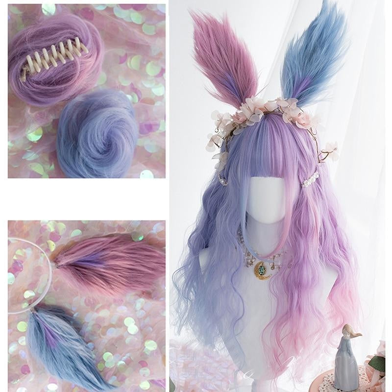 Purple Pastel Lolita Cosplay Wig Bunny Ear Cute Kawaii Babe