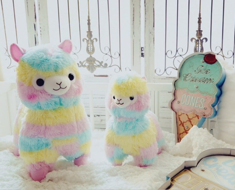 Rainbow Alpaca Alpacasso Plush Stuffed Animal Toy | Kawaii Babe