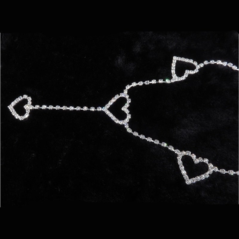 Rhinestone Heart Chain Belt Cute Kawaii Aesthetic Kawaii Babe
