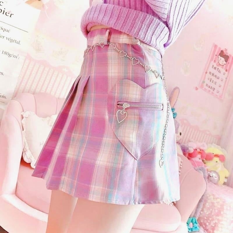 Rhinestone Heart Chain Belt Cute Kawaii Aesthetic Kawaii Babe